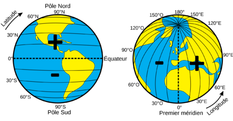 Les grands repères géographiques et les coordonnées géographiques ...
