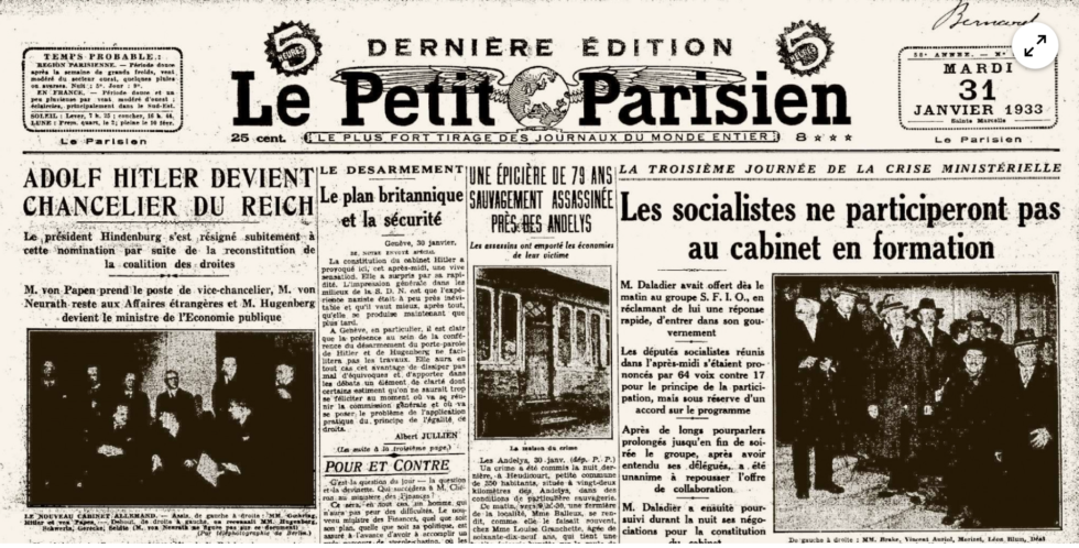1933 01 31 – Adolf Hitler devient chancelier du Reich | prof ...